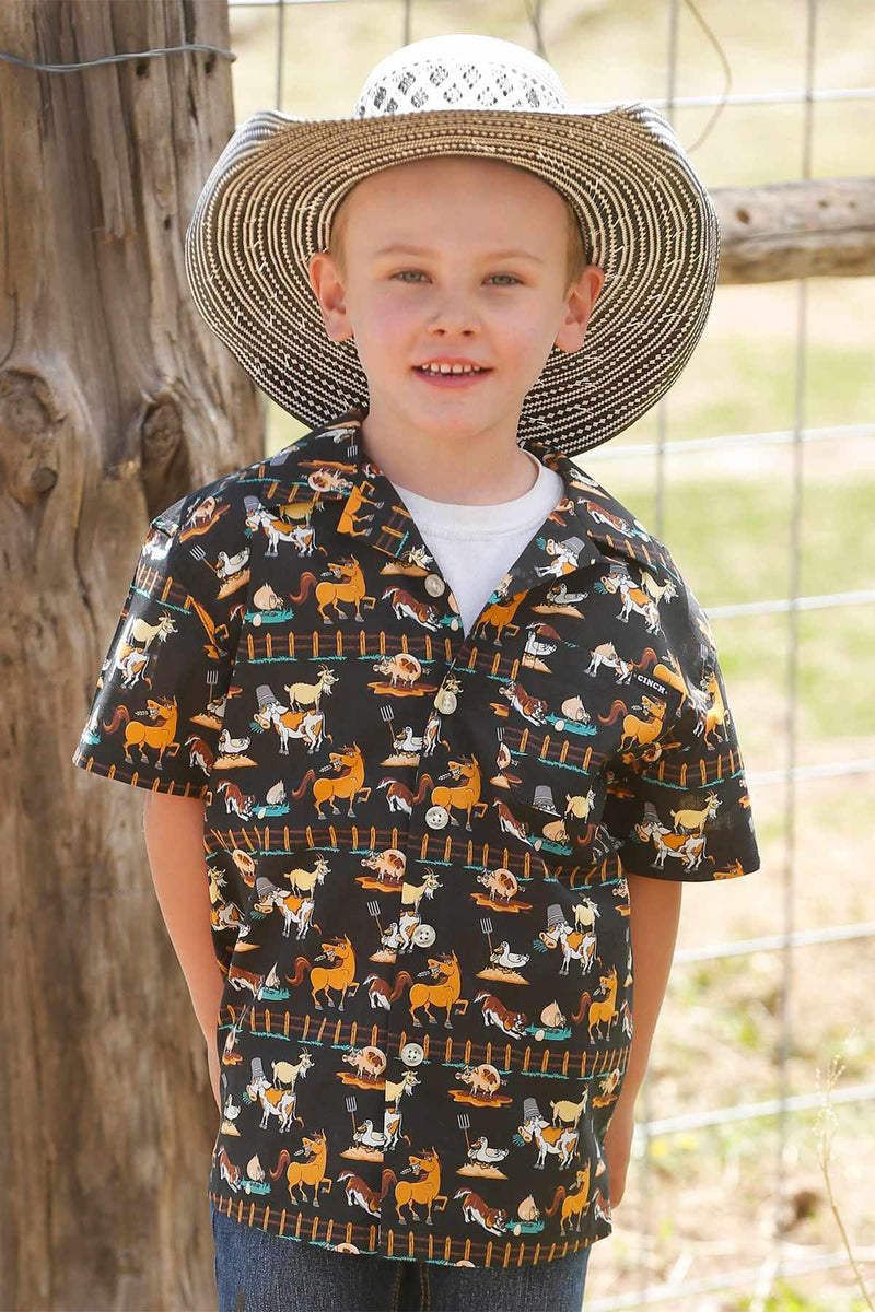 Cinch® Boys Camp Shirt with Barnyard Animals Print MTW170003 – Rittels ...